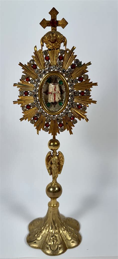 Small Reliquary Monstrance With Relic Of St Roch Rocco One Of Holy