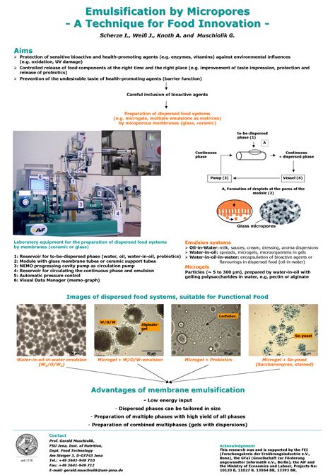 Prof Dr Habil Gerald Muschiolik Membrane Emulsification