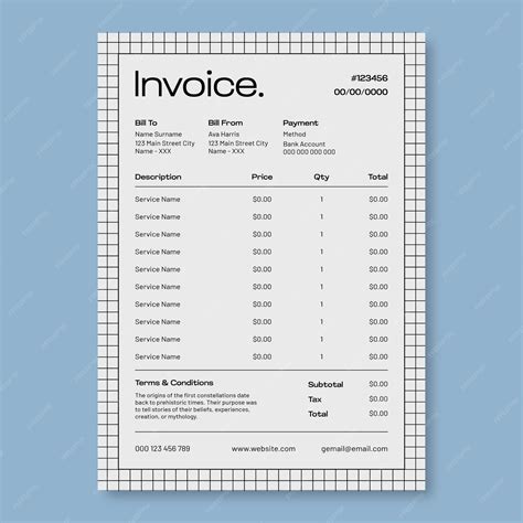 Free Vector Architect Invoice Template Design