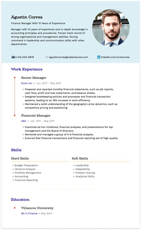 Financial Resume Template Hildathorn Blog