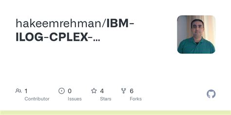 GitHub Hakeemrehman IBM ILOG CPLEX Optimization Studio Operations Research Optimization