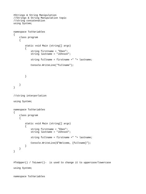 Strings And String Manipulation Pdf String Computer Science