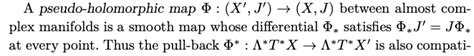 Differential Geometry Question About The Pseudo Holomorphic Map Between Almost Complex