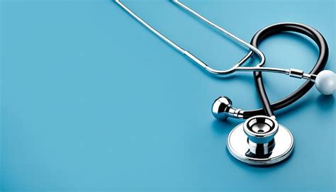 Stethoscope On Blue Background With Space Premium Ai Generated Image