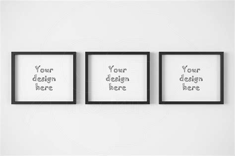 Three Horizontal Frame 8x10 Mockup