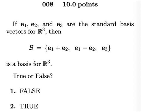 Solved If E1e2 And E3 Are The Standard Basis Vectors For