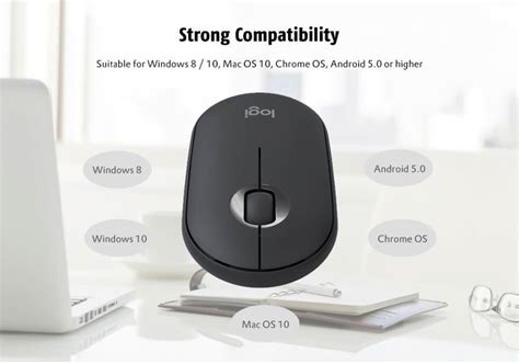 Logitech Pebble Wireless Dual Modes Connection Mouse Black