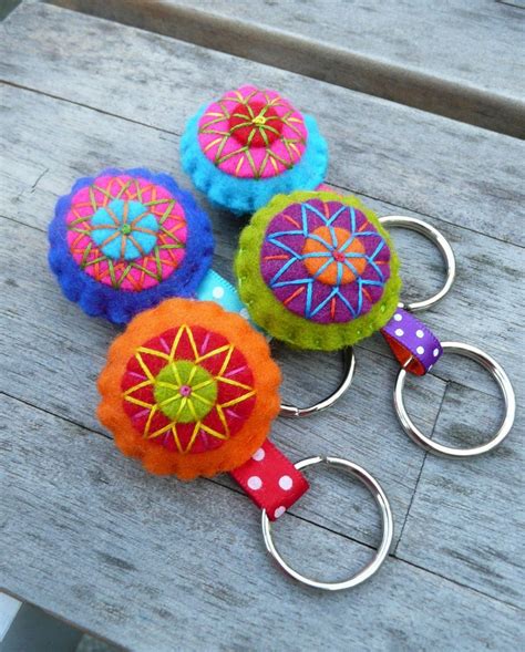 Colorful Felt Key Chain Pendants Vilten Ornamenten Viltwerkjes Vilt Knutselen
