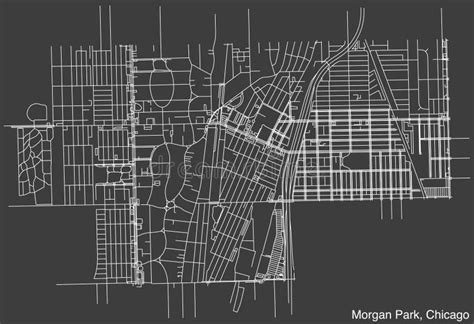 Street Roads Map Of The Morgan Park Community Area Chicago Stock