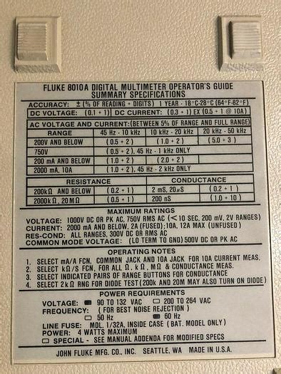 Used Fluke 8010a Digital Multimeter For Sale In Santa Barbara California