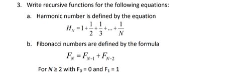 Solved 3 Write Recursive Functions For The