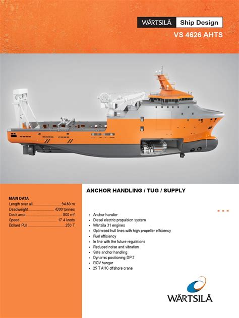 Data Sheet Ship Design Ahts Vs4626 4826 Pdf Yacht Ships