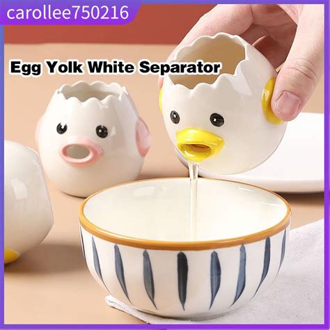 Egg Yolk White Separator Cute Egg Separator Ceramic Egg Whit 蝦皮購物
