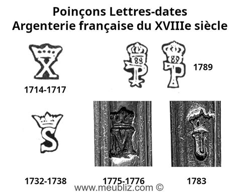 Poinçons Dor Et Dargent Des Orfèvres Français Du Xviiie Siècle Liste