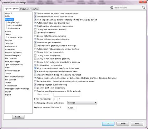 system options drawings 2019 solidworks api help