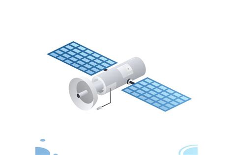 Isometric Communication Satellite With Antenna 4961764