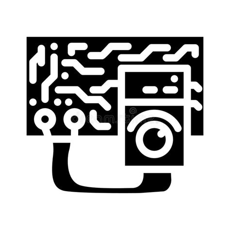 Circuit Diagnostics Glyph Icon Vector Illustration Stock Vector