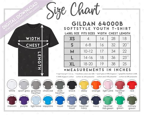 Gildan T Shirts Size Chart For Youth
