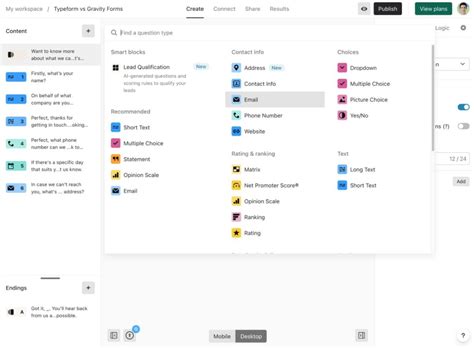 typeform vs gravity forms in 2024 gravity forms