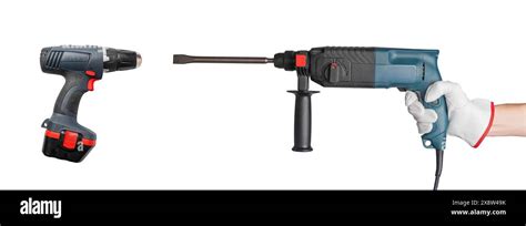 Driller And Drill Equipment Electric Tool For Work And Repair Industrial Power Object Isolated