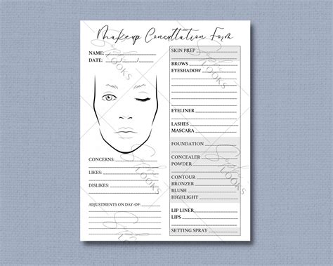 Makeup Artist Consultation Form Template