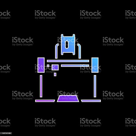3d Printer Blue Gradient Vector Icon Stock Illustration Download