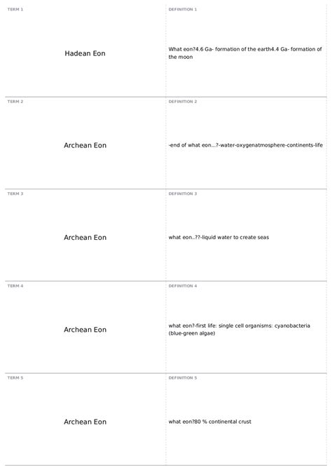 Geologic Timeline Exam Four Geo 101 The Dynamic Earth Docsity