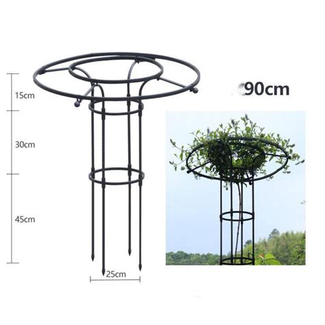Garden Circular Trellis Black Steel Frame Umbrella Trellis Tower