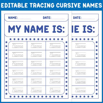 Editable Tracing Cursive Names Worksheets Dotted Cursive Names To Trace