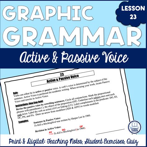Active And Passive Voice Verbs English Grammar Lesson 23 Print