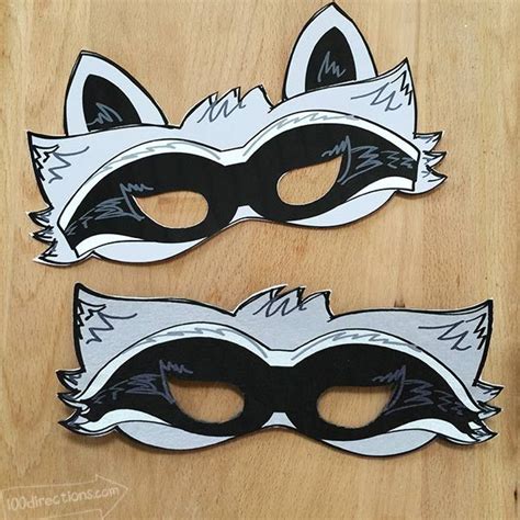 Raccoon Face Mask Template