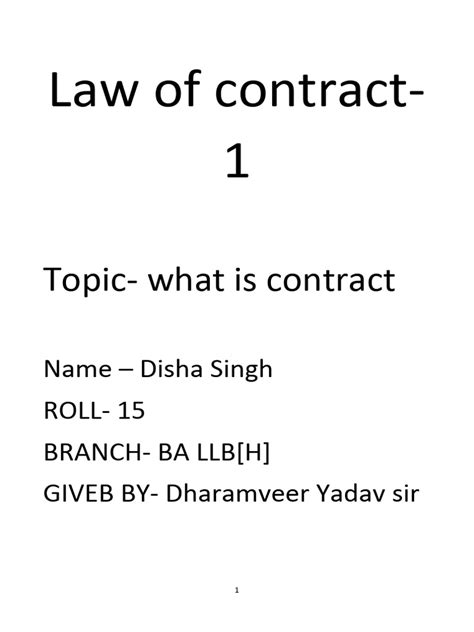 Law Of Contract Pdf Consideration Void Law