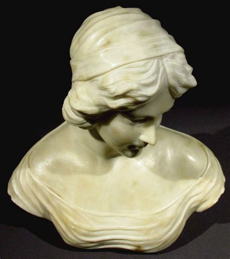 Finely Sculpted Alabaster Portrait Bust Of A Young Woman Circa 1900 At