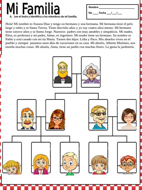 Mi Familia Hoja De Trabajo 70096 Pdf