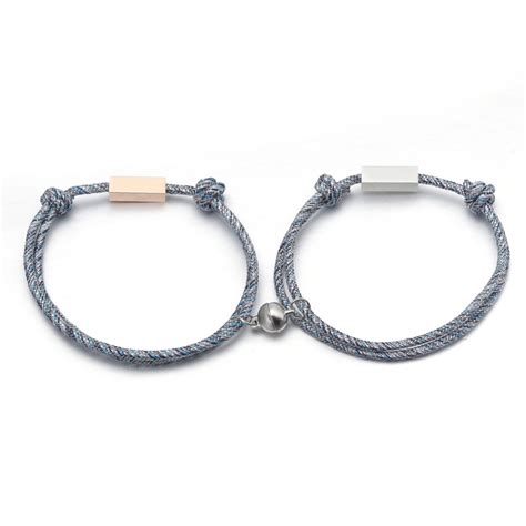 Set 2 Bratari De Cuplu Textil Gri Emagro