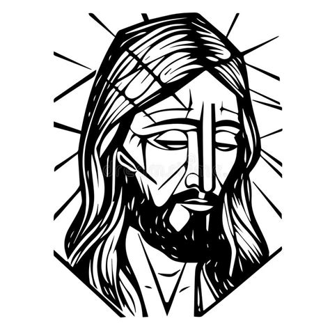 Jesus Christ Savior Vector Illustration Black Silhouette Of Jesus Laser Cutting Cnc Stock