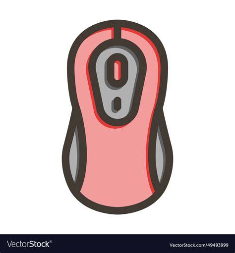 Mouse Thick Line Filled Colors Icon For Personal Vector Image