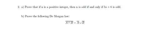 Solved 2 A Prove That If N Is A Positive Integer Then N Chegg Com