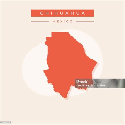 Vetores De Vetor De Ilustração Vetorial Do Mapa De Chihuahua México E