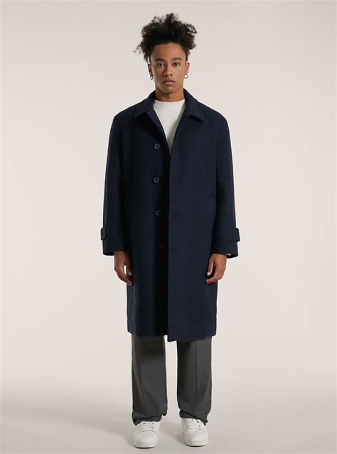 Cappotto Lungo Con Manica Raglan In Misto Lana