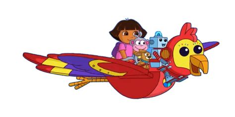 Dora Boots And Perito Flying On A Robot Parrot 2 By Siggisen On Deviantart