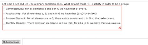 solved let g be a set and let ⋅ be a binary operation on g