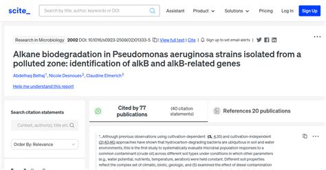 Alkane Biodegradation In Pseudomonas Aeruginosa Strains Isolated From A Polluted Zone