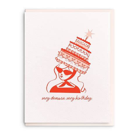 Very Demure Birthday Letterpress Birthday Card — Dahlia Press
