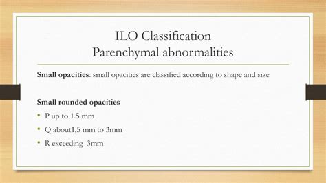 Ilo Classification Of Occupational Lung Diseases Ppt Download