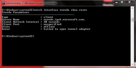 networking teredo error failed to open tunnel adapter server fault