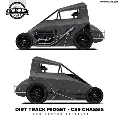 Dirt Track Midget Cs9 Chassis Premium Vector Template Pixelsaurus