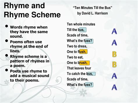 What Is A Rhyme Scheme Pattern At Jermaine Shows Blog