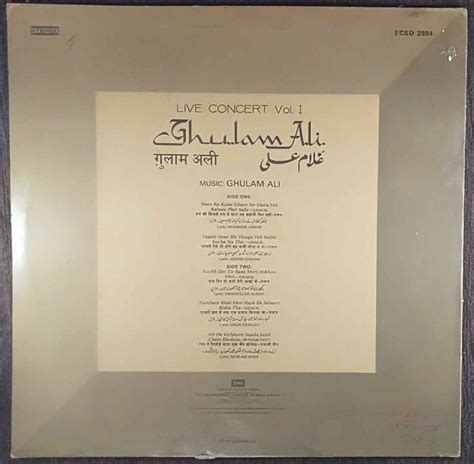 Ghulam Ali Live Concert Vol 1 1981 Ghulam Ali Pre Owned Vinyl 12