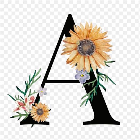 A Png Floral Alphabet Font Free Stock Illustration High Resolution